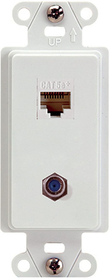 Plastic CAT5e Ethernet Wall Jack